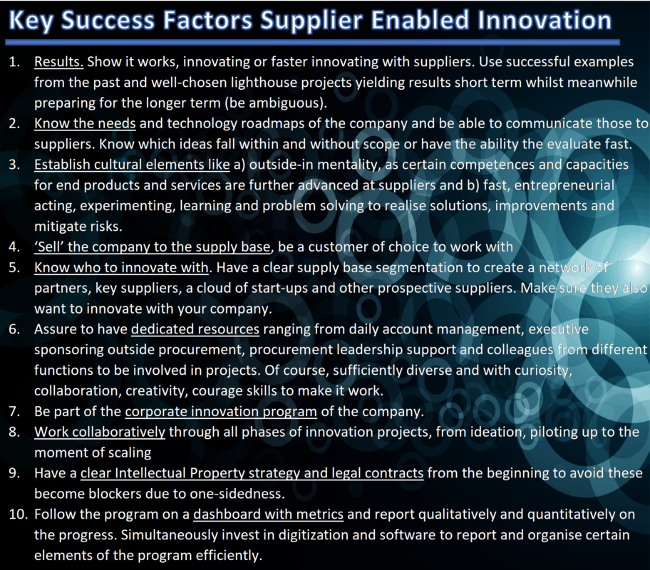 Key Success Factors for Supplier Enabled Innovation and ....... - AIE ...